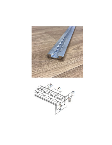RAIL ALUMINIUM AERO ENCASTRABLE LARGEUR 44 MM